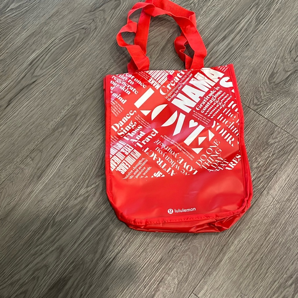 Lulu Lemon Red Small Tote Bag W Snap - Gem